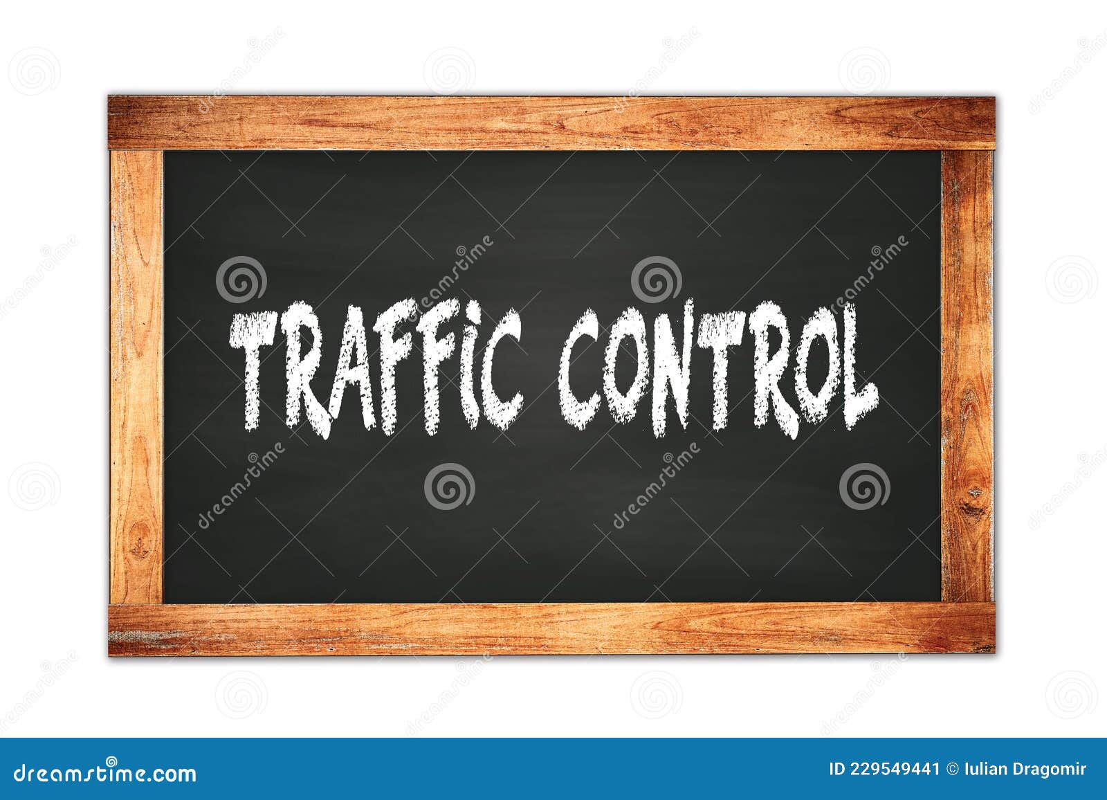 TRAFFIC CONTROL Text Written on Wooden Frame School Blackboard Stock ...