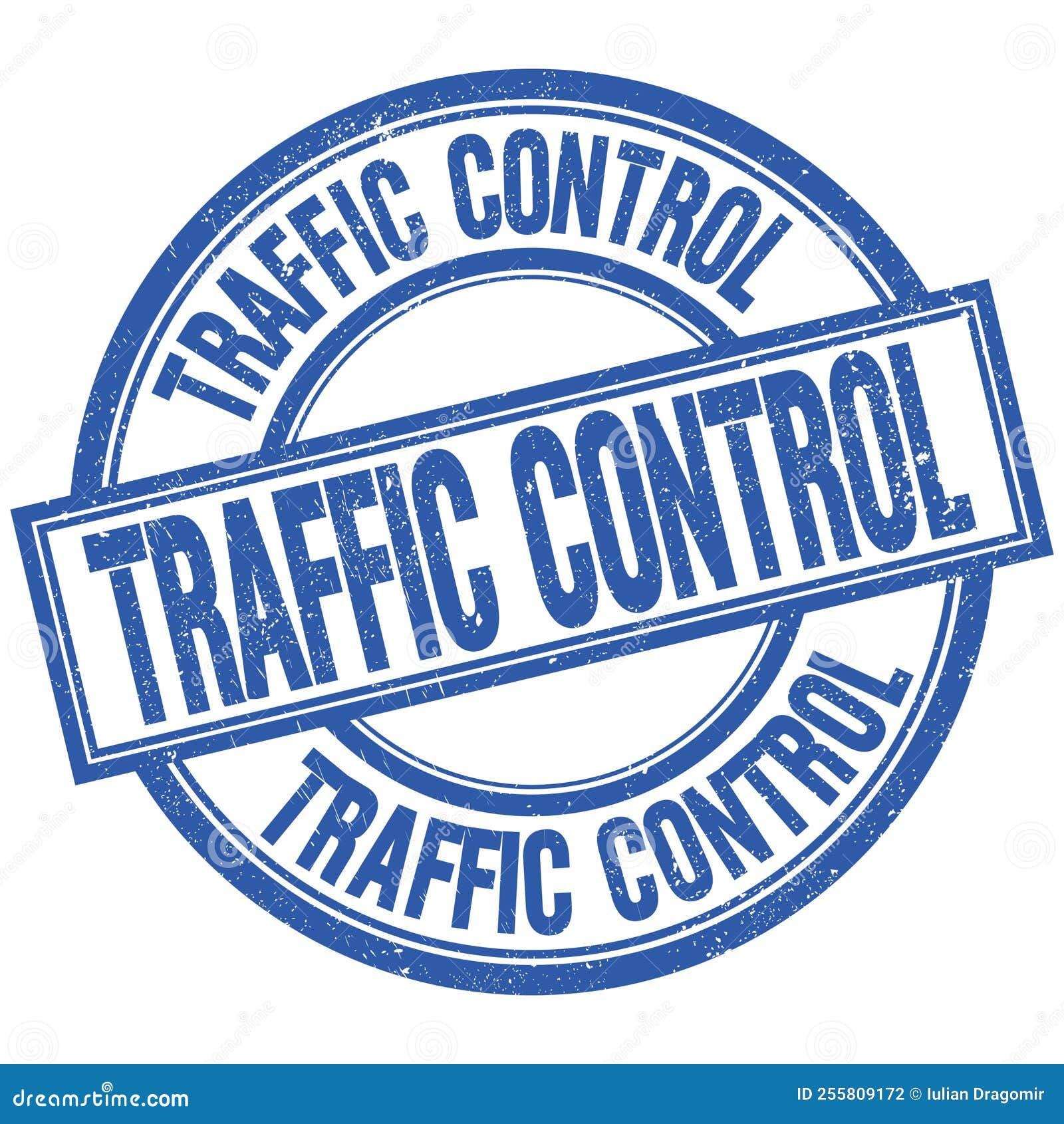TRAFFIC CONTROL Written Word on Blue Stamp Sign Stock Photo - Image of ...