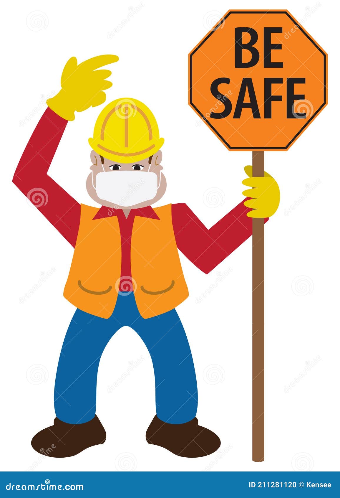 Cartoon Flagger And Boy Helps Grandma In Wheelchair Crossing The Street ...