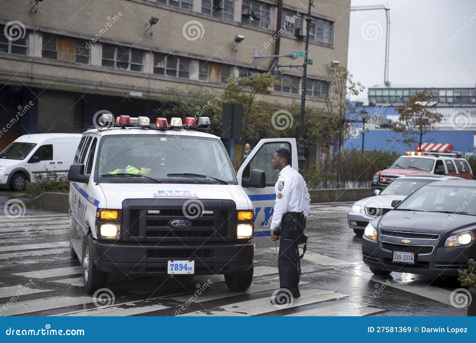 Traffic Cop Directing Traffic after Storm Sandy Editorial Stock Image ...