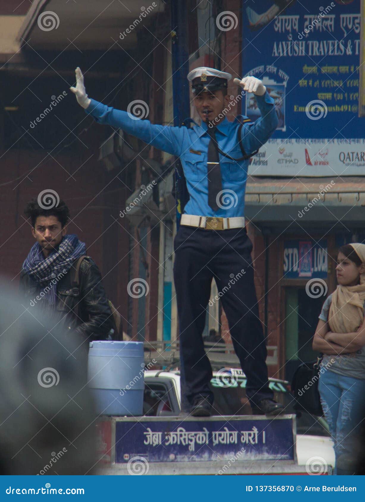 Traffic Cop in Kathmandu editorial image. Image of directing - 137356870