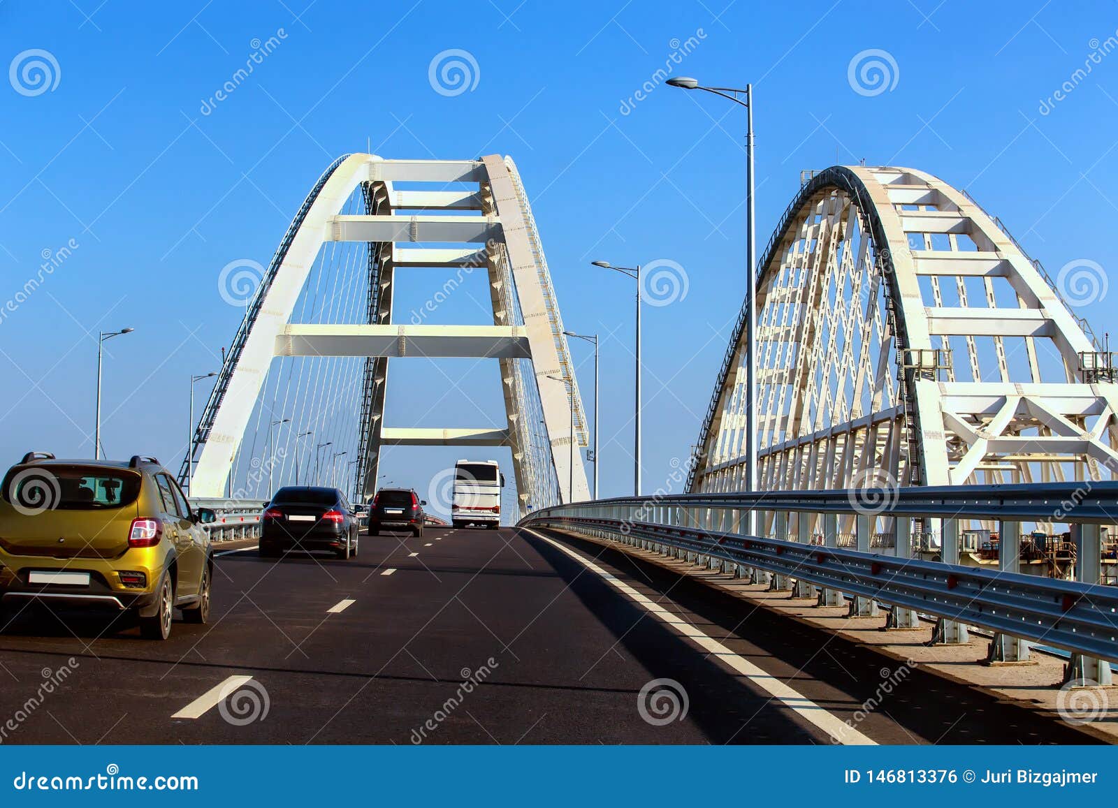 Traffic on the Crimean Bridge Stock Photo - Image of landmark, capital ...