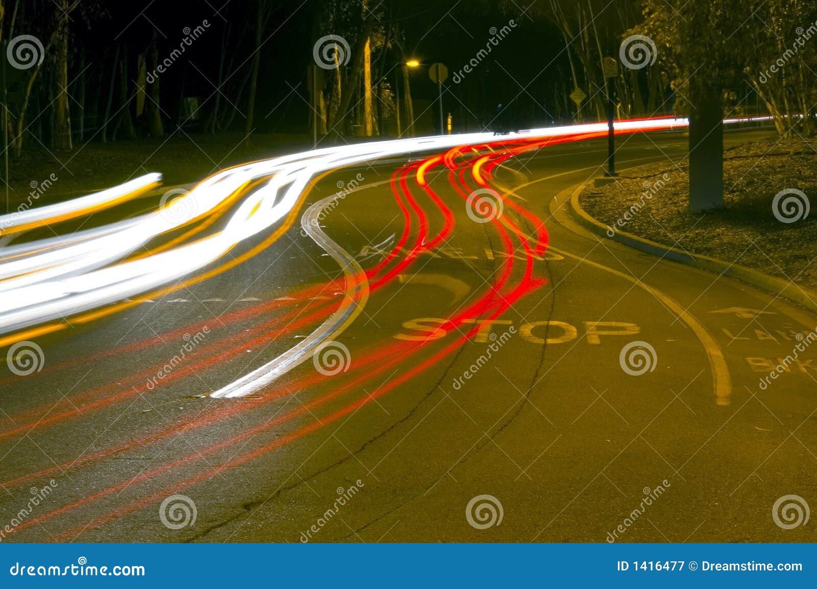 Traffic Curve stock image. Image of lights, fast, lines - 1416477
