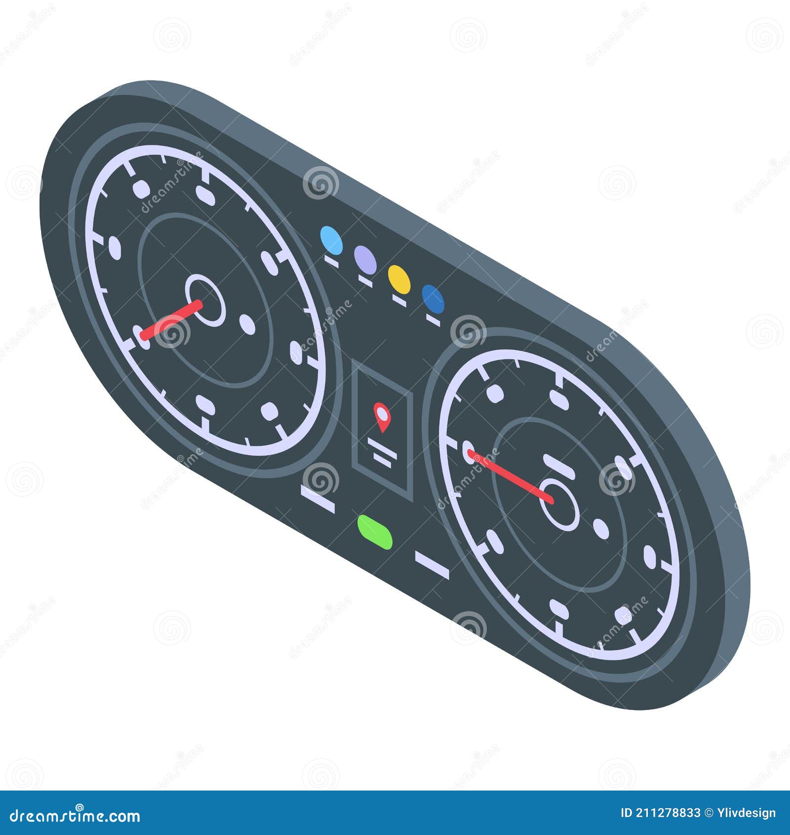 Traffic Dashboard Icon, Isometric Style Stock Vector - Illustration of ...