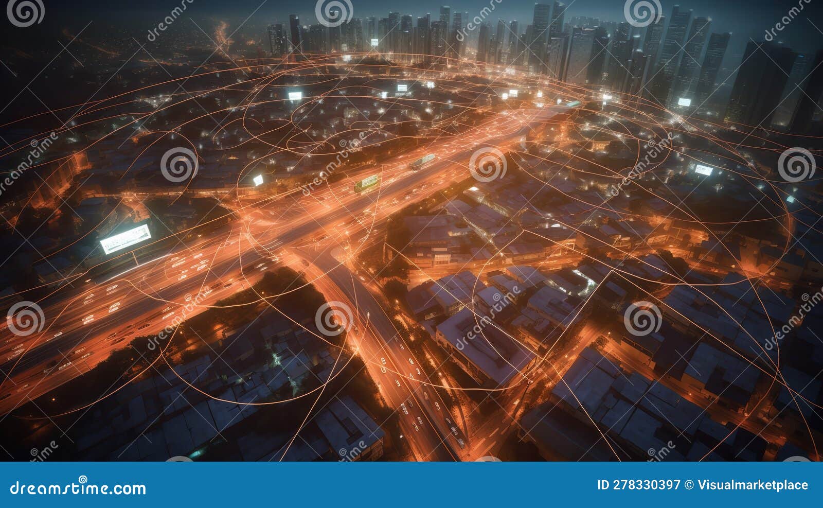 Traffic Data Analytics Using AI Stock Illustration - Illustration of ...