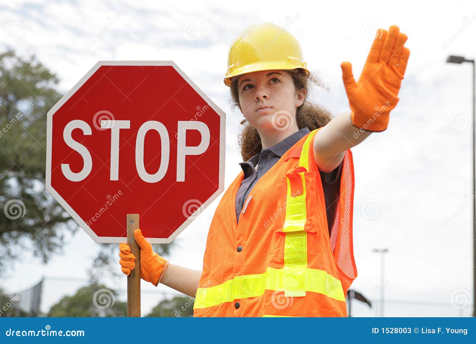 Traffic Directing Stop stock image. Image of gesture, public - 1528003