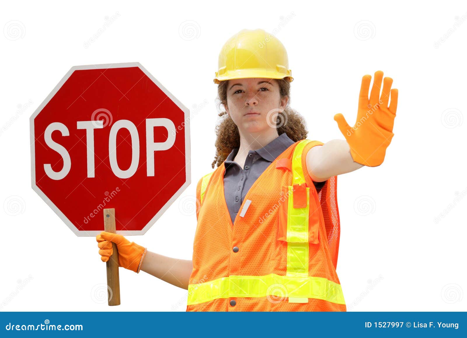 Traffic Directing Stop Isolated Stock Image - Image of blue, collar ...