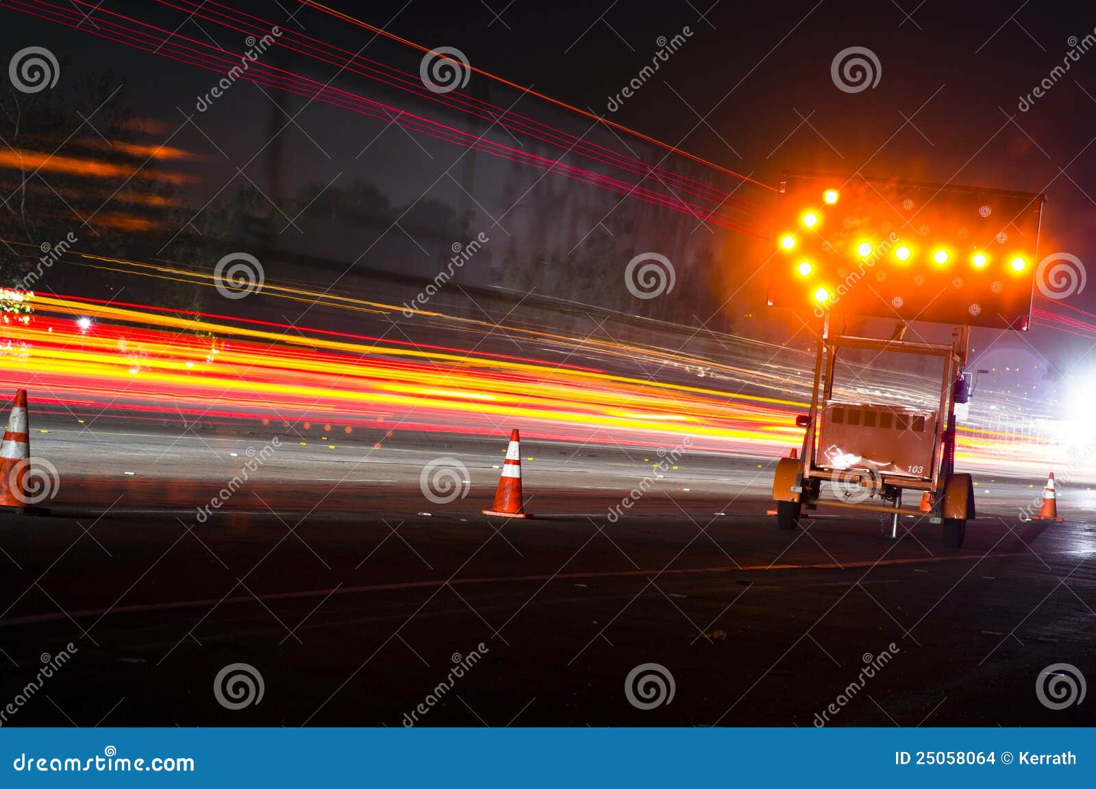 Traffic Directions and Light Trails Stock Photo - Image of cars ...