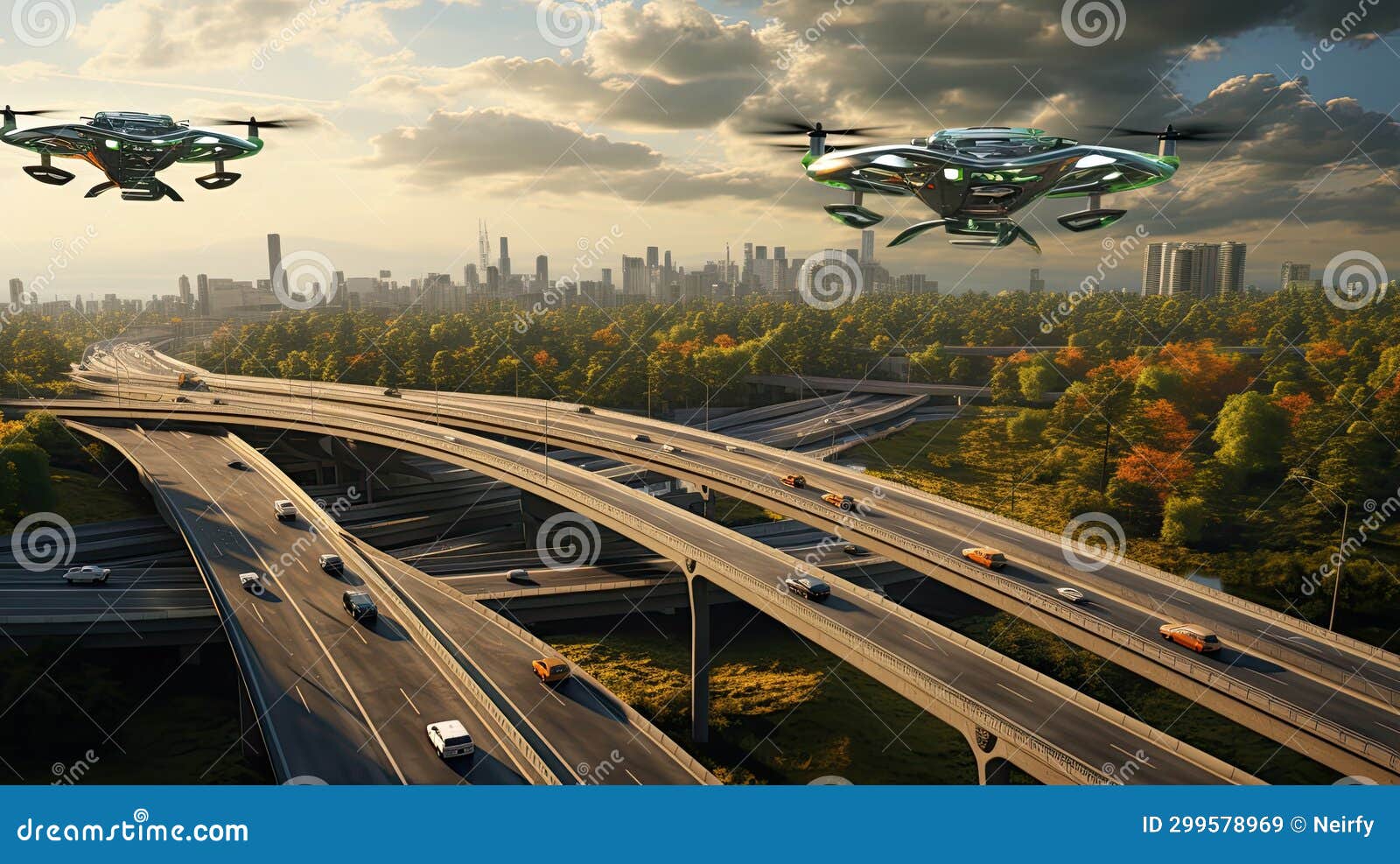 Traffic Drone Controlling Highway Stock Image - Image of outdoors ...