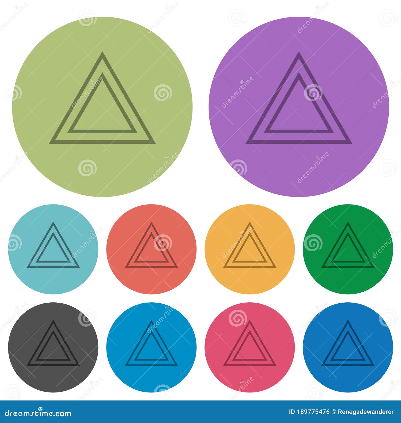 Traffic Emergency Triangle Color Darker Flat Icons Stock Vector ...