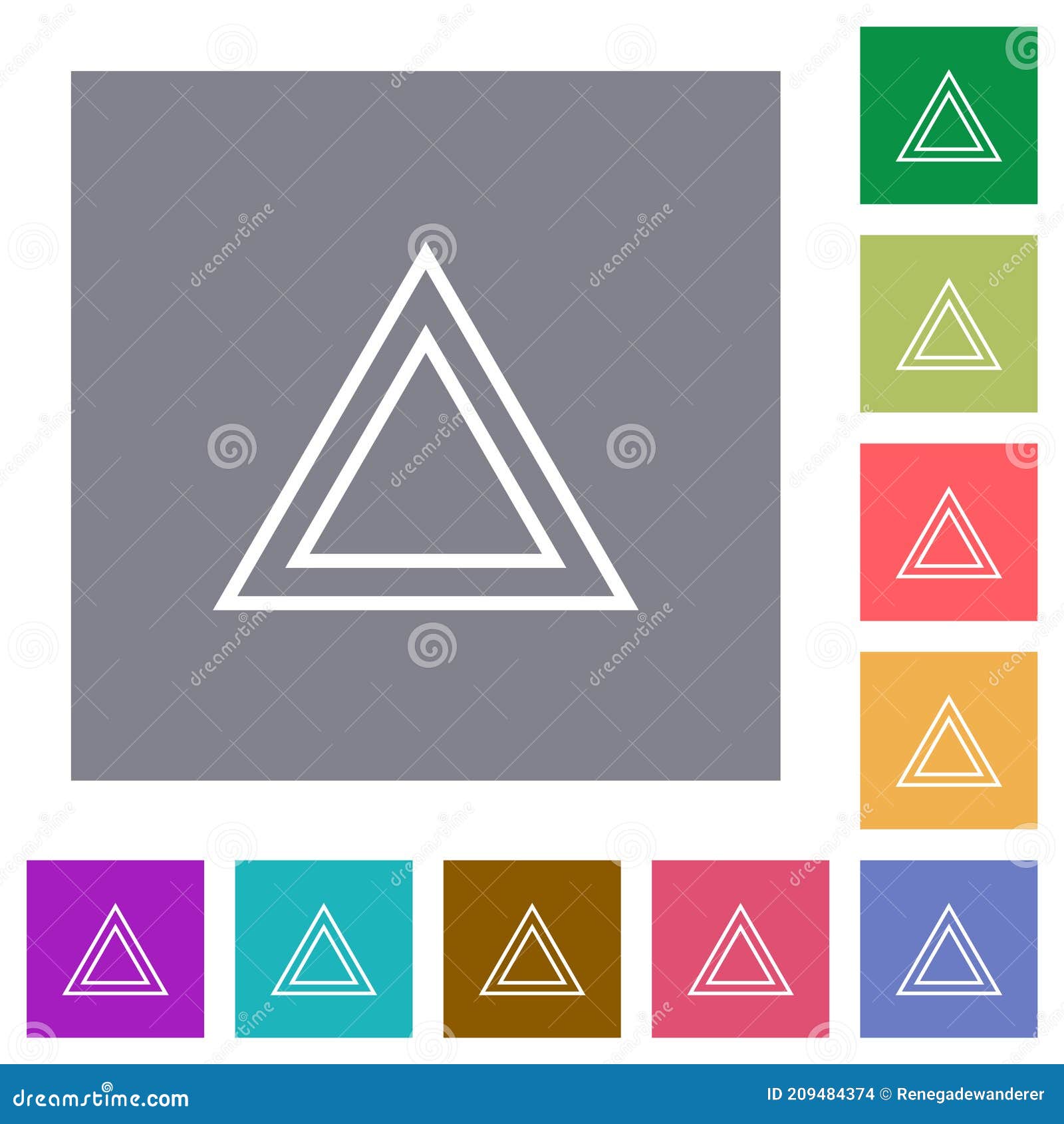 Traffic Emergency Triangle Square Flat Icons Stock Vector ...