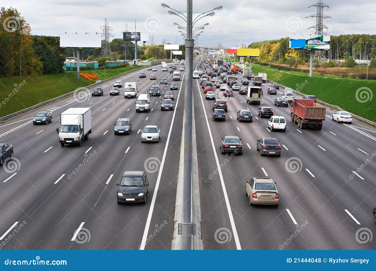 Traffic Flow on the Highway Stock Photo - Image of infrastructure ...