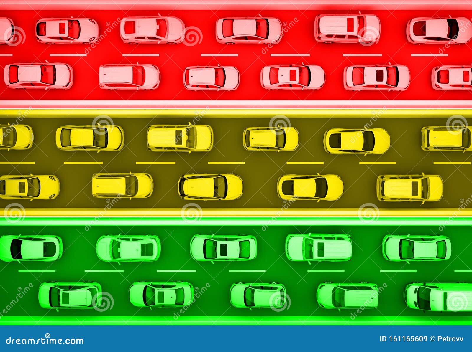 Traffic Flows in Traffic Colors Stock Illustration - Illustration of ...