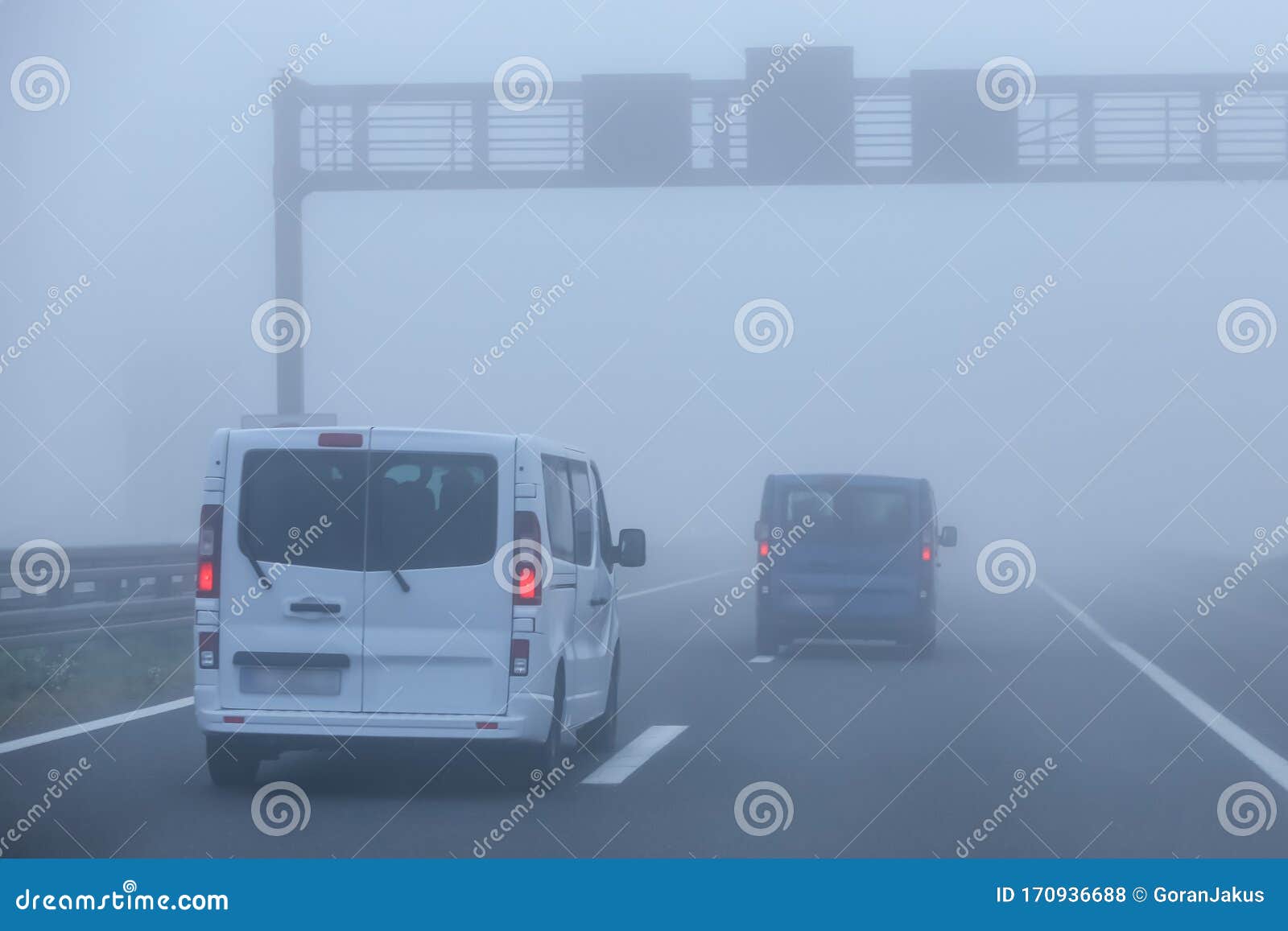 Traffic during fog stock photo. Image of drive, passing - 170936688