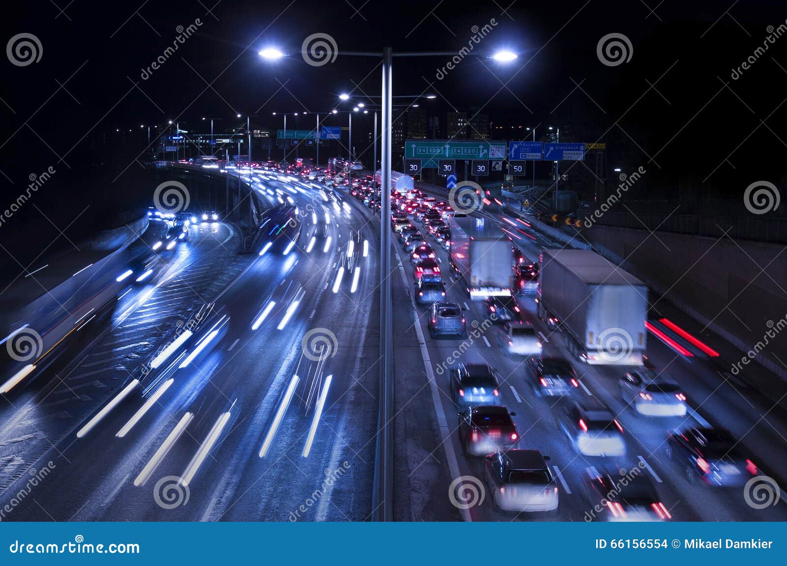 Traffic on Freeway stock photo. Image of interstate, moving - 66156554