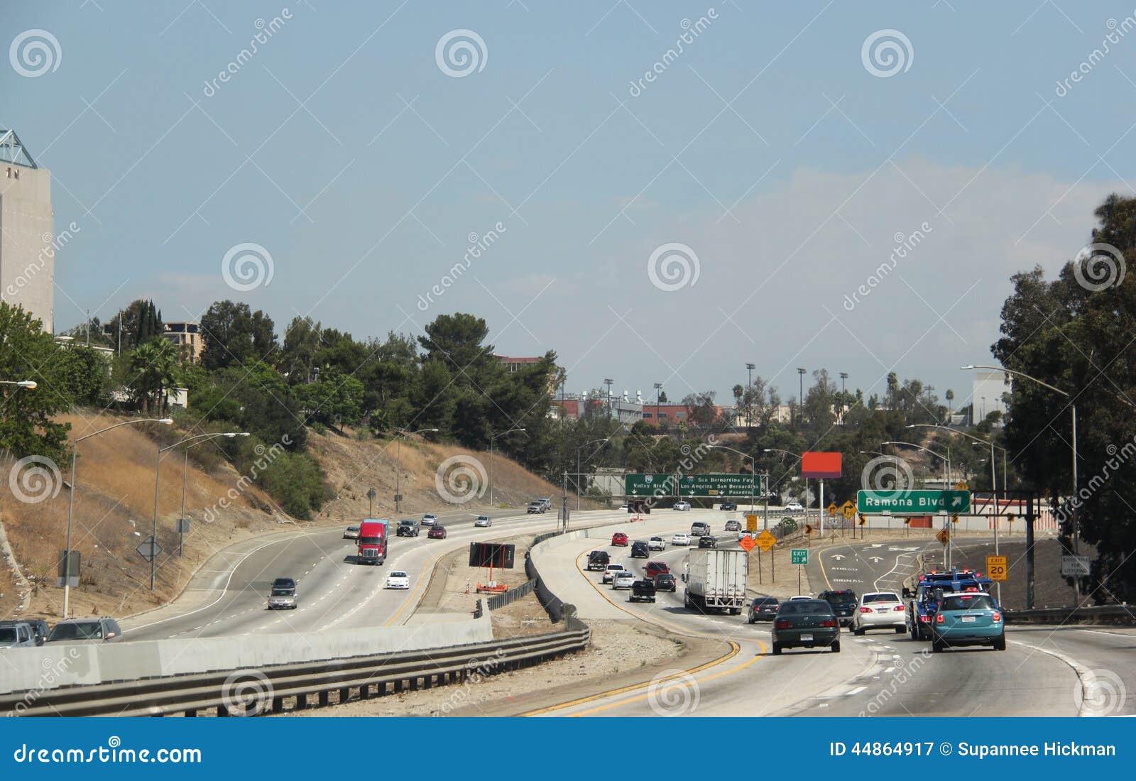 Traffic on Freeway stock image. Image of heavy, drive - 44864917
