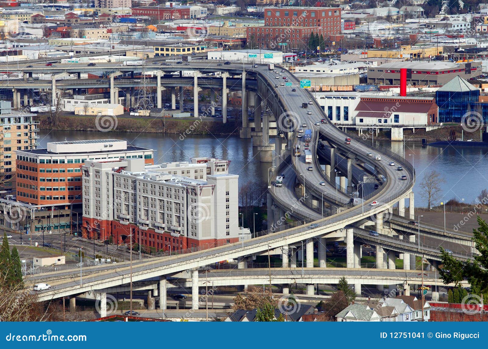 Traffic & Freeways Portland Oregon. Stock Image - Image of corporations ...