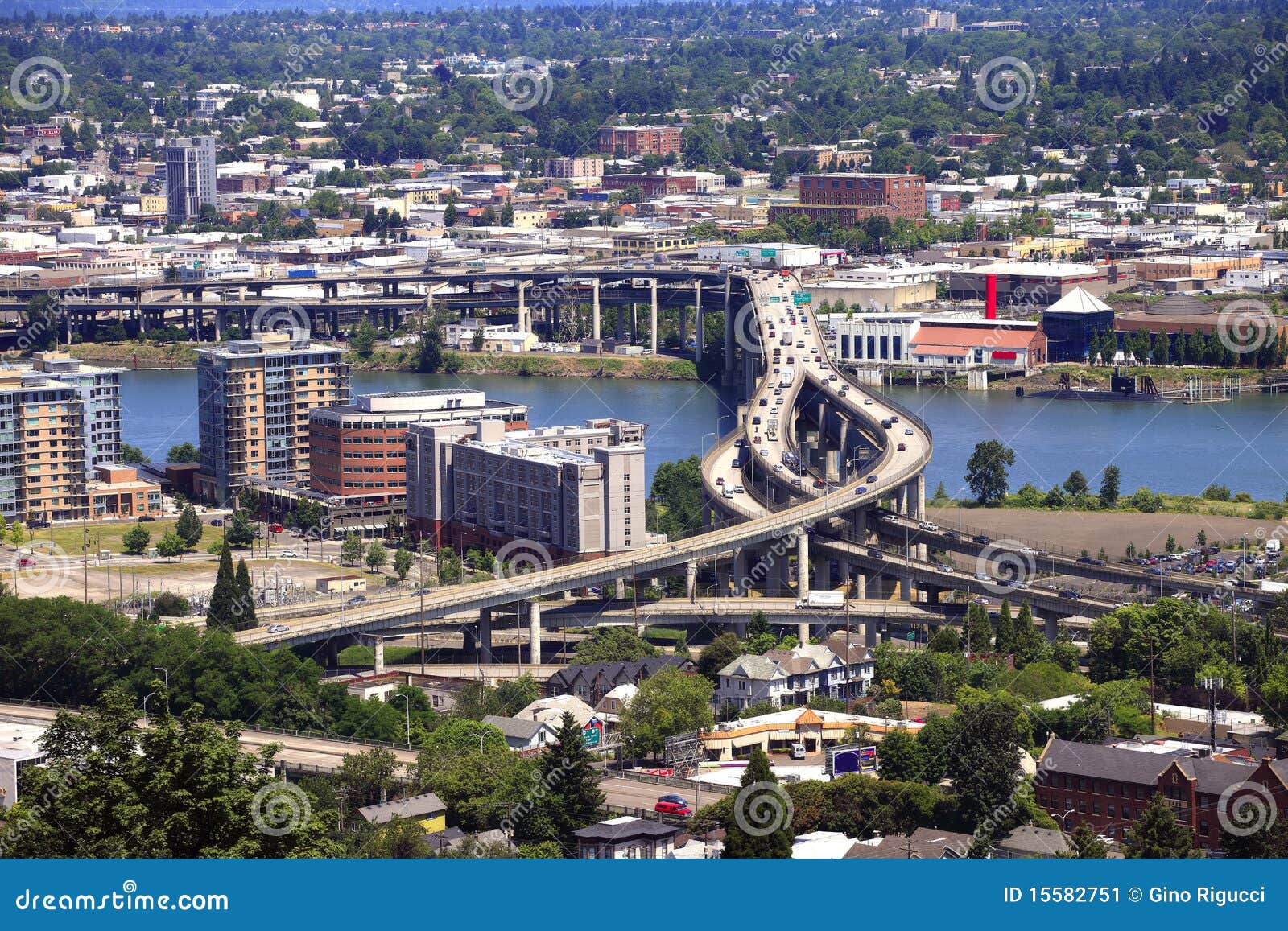 Traffic & Freeways Portland Oregon. Stock Image - Image of apartments ...