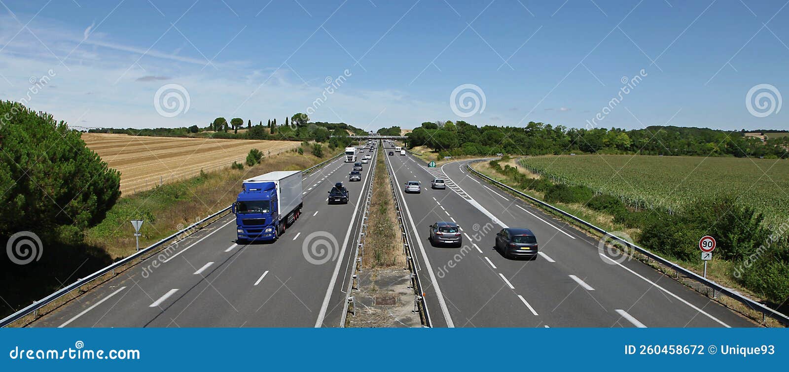 Traffic on a French Highway Stock Photo - Image of lane, freeway: 260458672