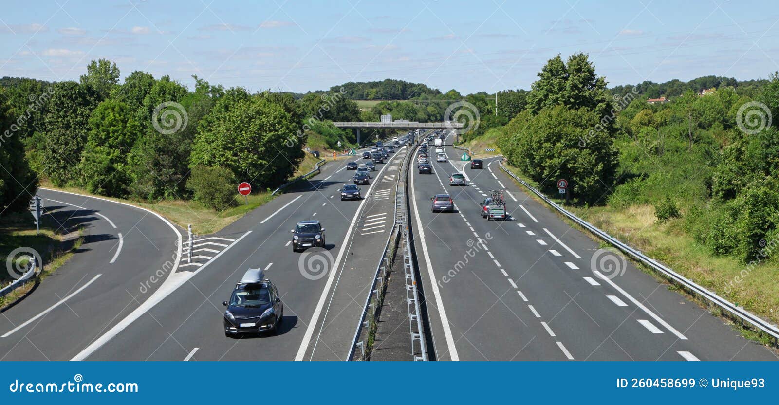 Traffic on a French Highway Stock Image - Image of highway, signage ...