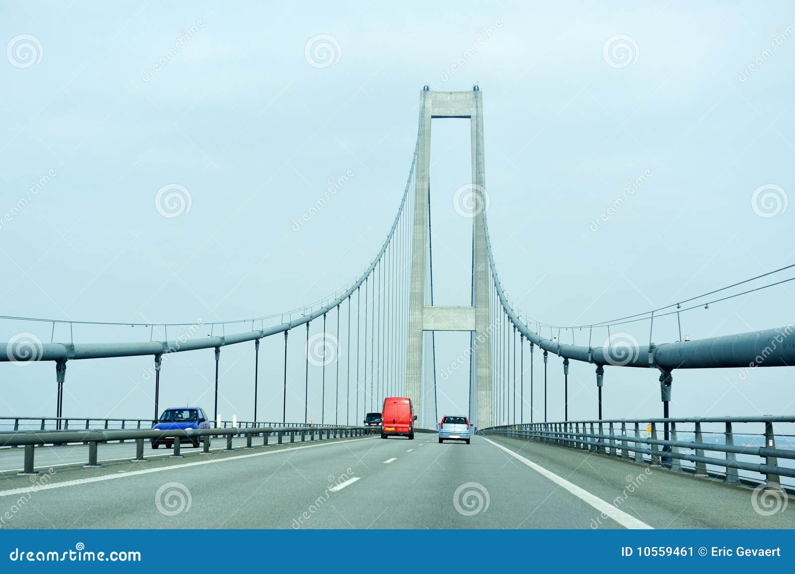 Traffic on the Great Belt Bridge Stock Image - Image of belt ...