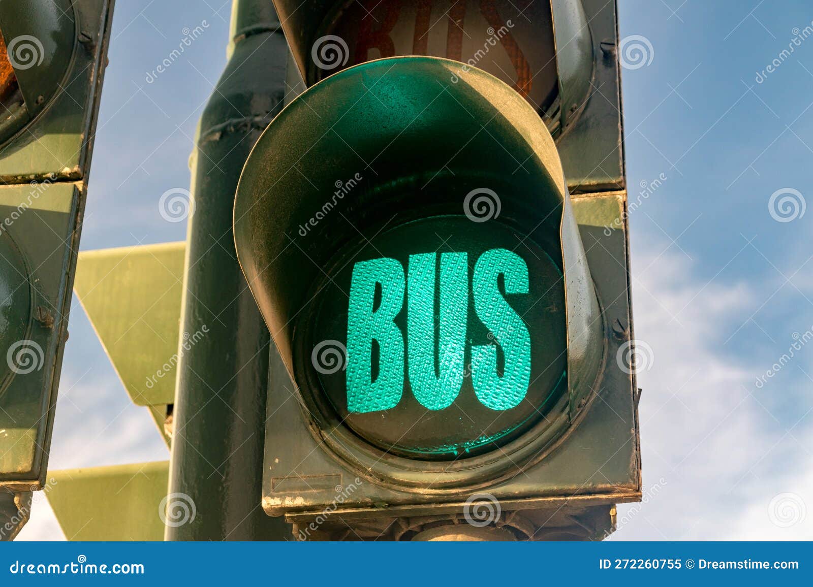 Traffic Green Light for Buses on the Crossroad Stock Image - Image of ...
