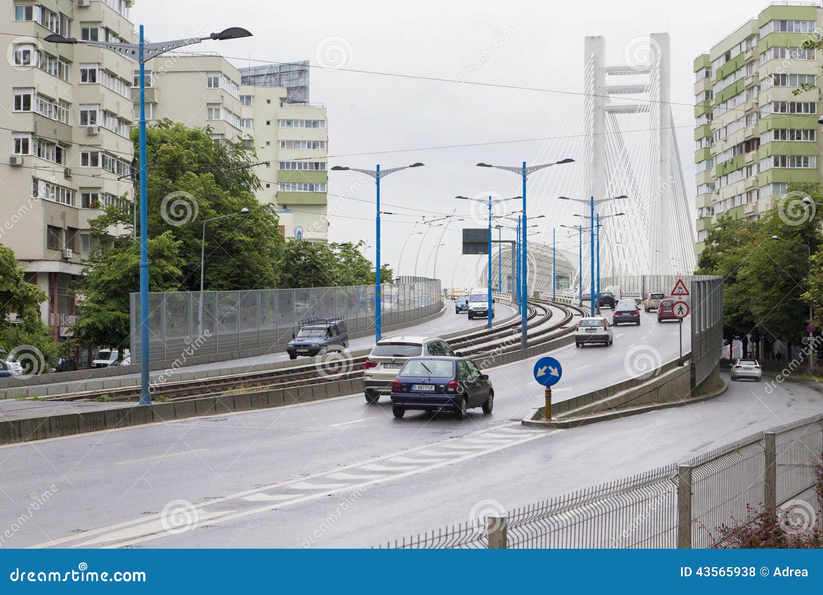 Cars Entering on Basarab Bridge Editorial Stock Photo - Image of city ...
