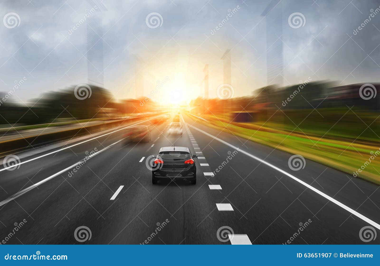 Traffic on the high way stock image. Image of junction - 63651907