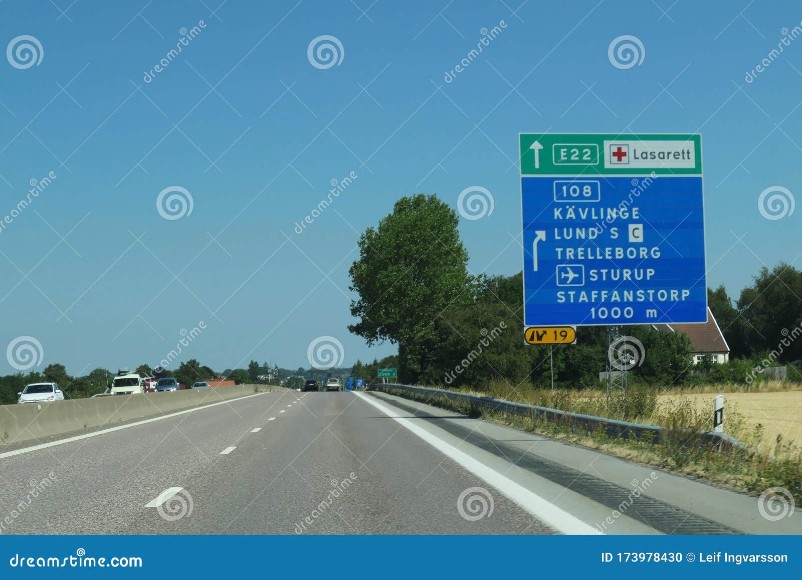 Highway E22 in Skane Sweden Stock Photo - Image of summer, tree: 173978430