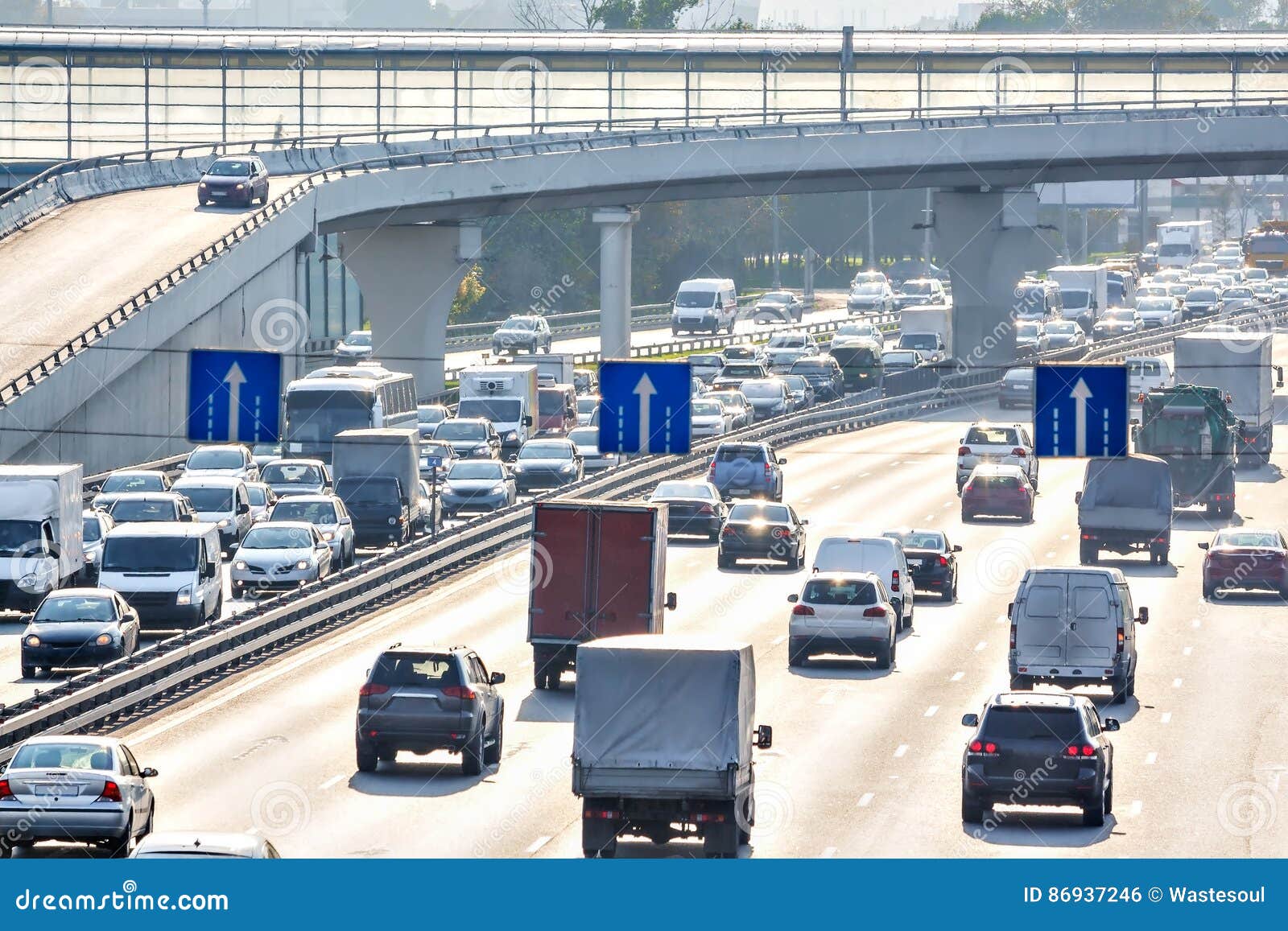Traffic on the highway stock photo. Image of traffic - 86937246