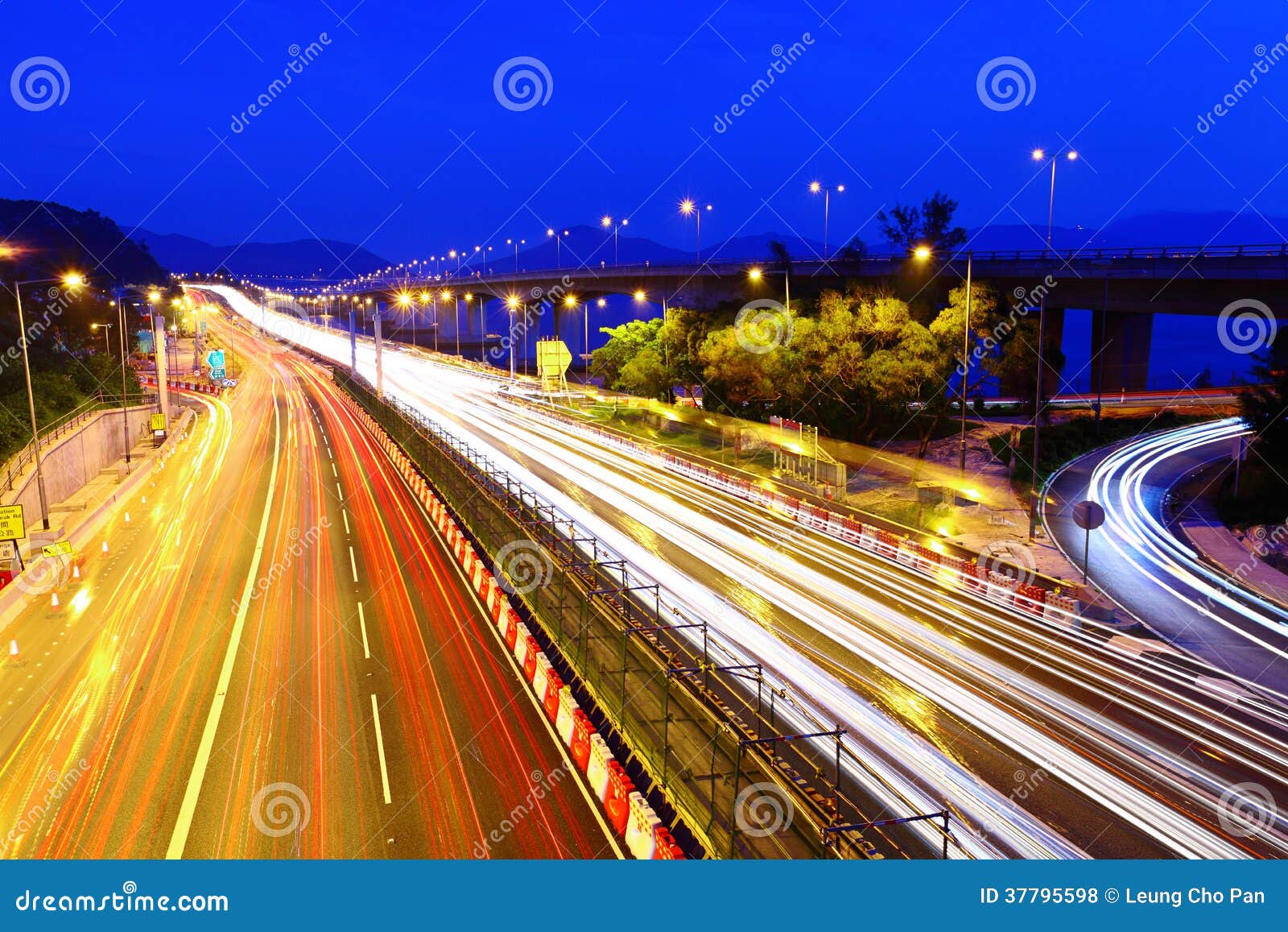 Traffic on highway stock photo. Image of night, flow - 37795598