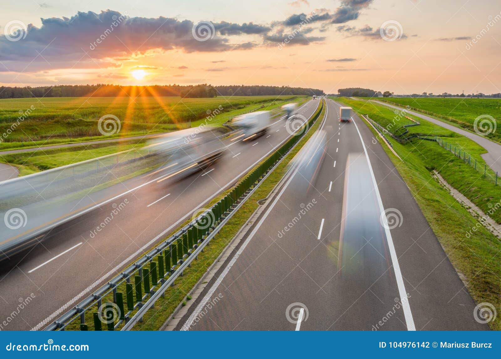 Traffic on the highway stock photo. Image of urban, transport - 104976142