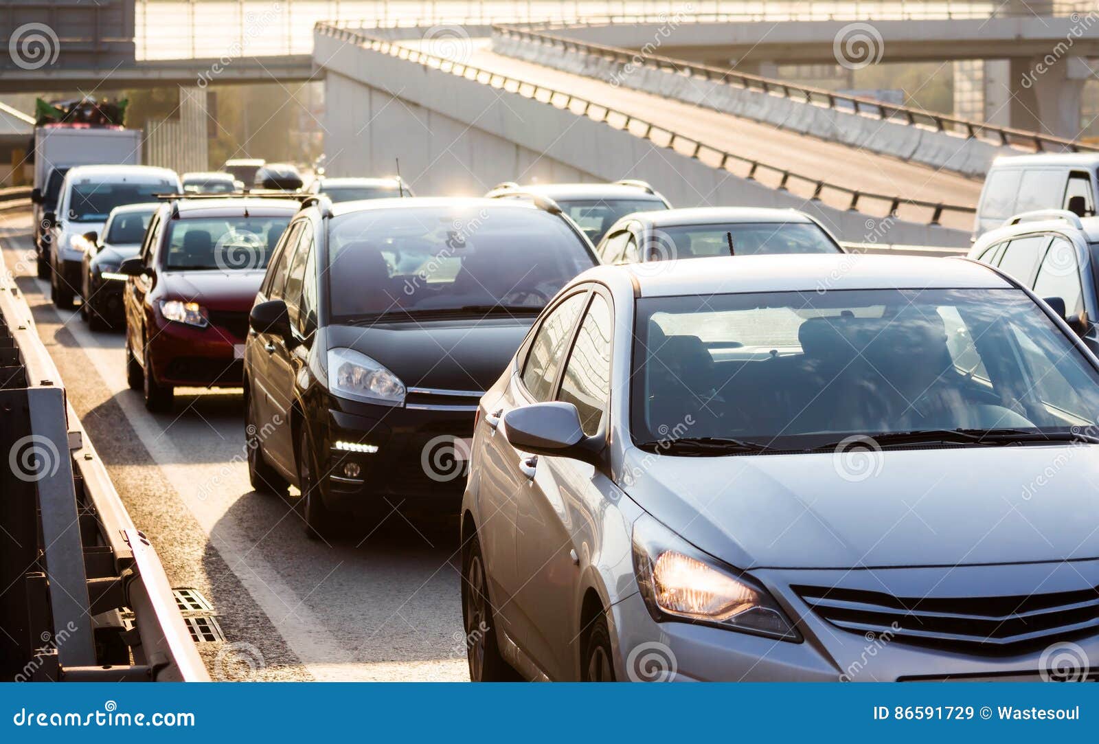 Traffic on a highway stock image. Image of rush, automobile - 86591729