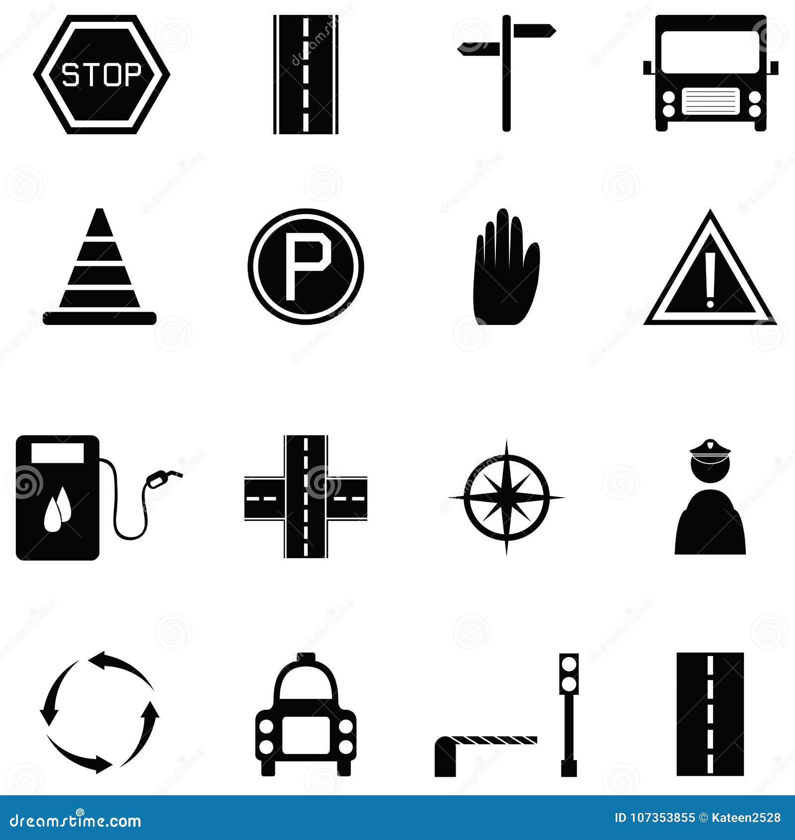 Traffic icon set stock vector. Illustration of icon - 107353855