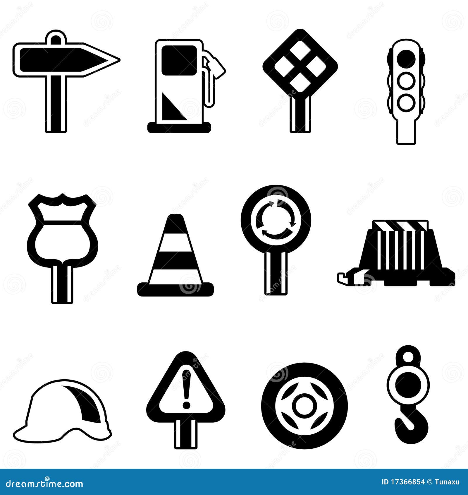 Traffic icon set stock vector. Illustration of sign, station - 17366854