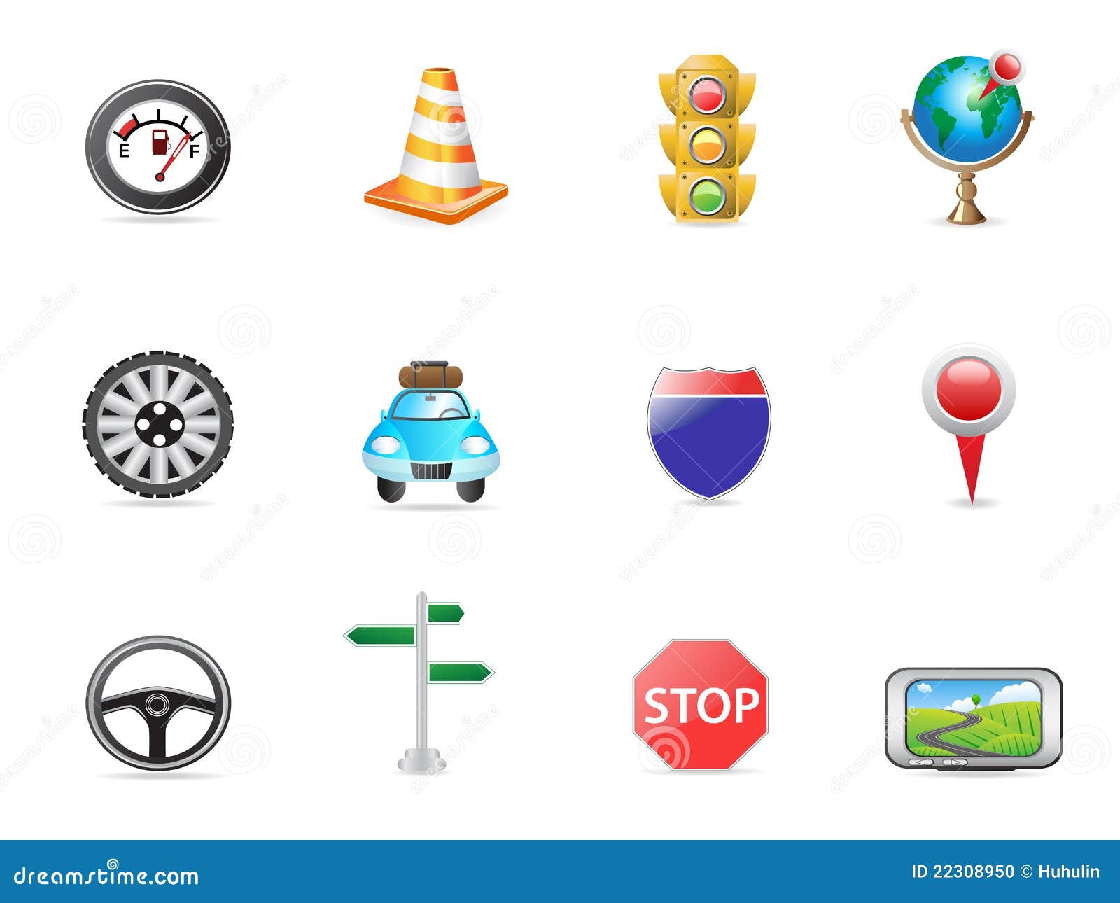 Traffic icon set stock vector. Illustration of business - 22308950