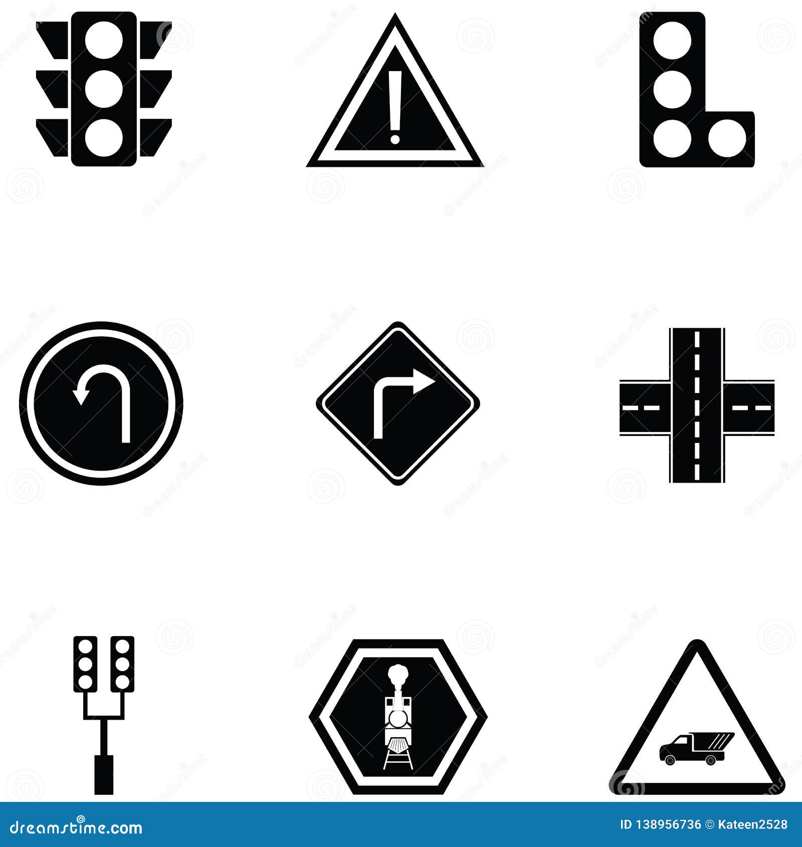 Traffic icon set stock vector. Illustration of stop - 138956736