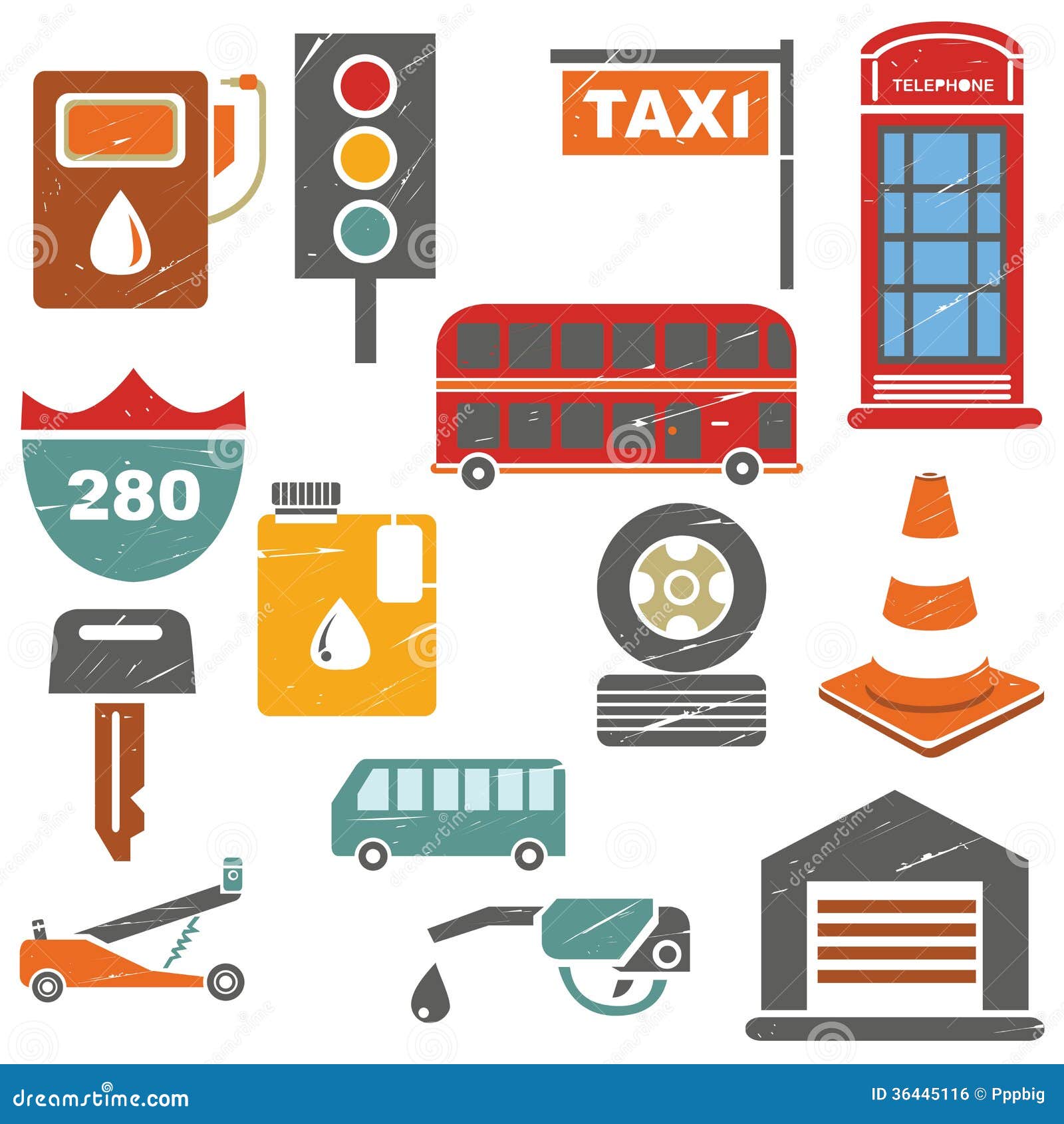 Traffic icons set stock vector. Illustration of crack - 36445116