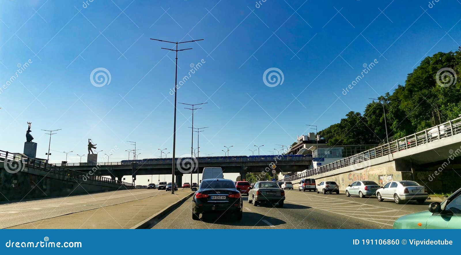 Traffic Interchange Bridge Above the Road. Editorial Image - Image of ...
