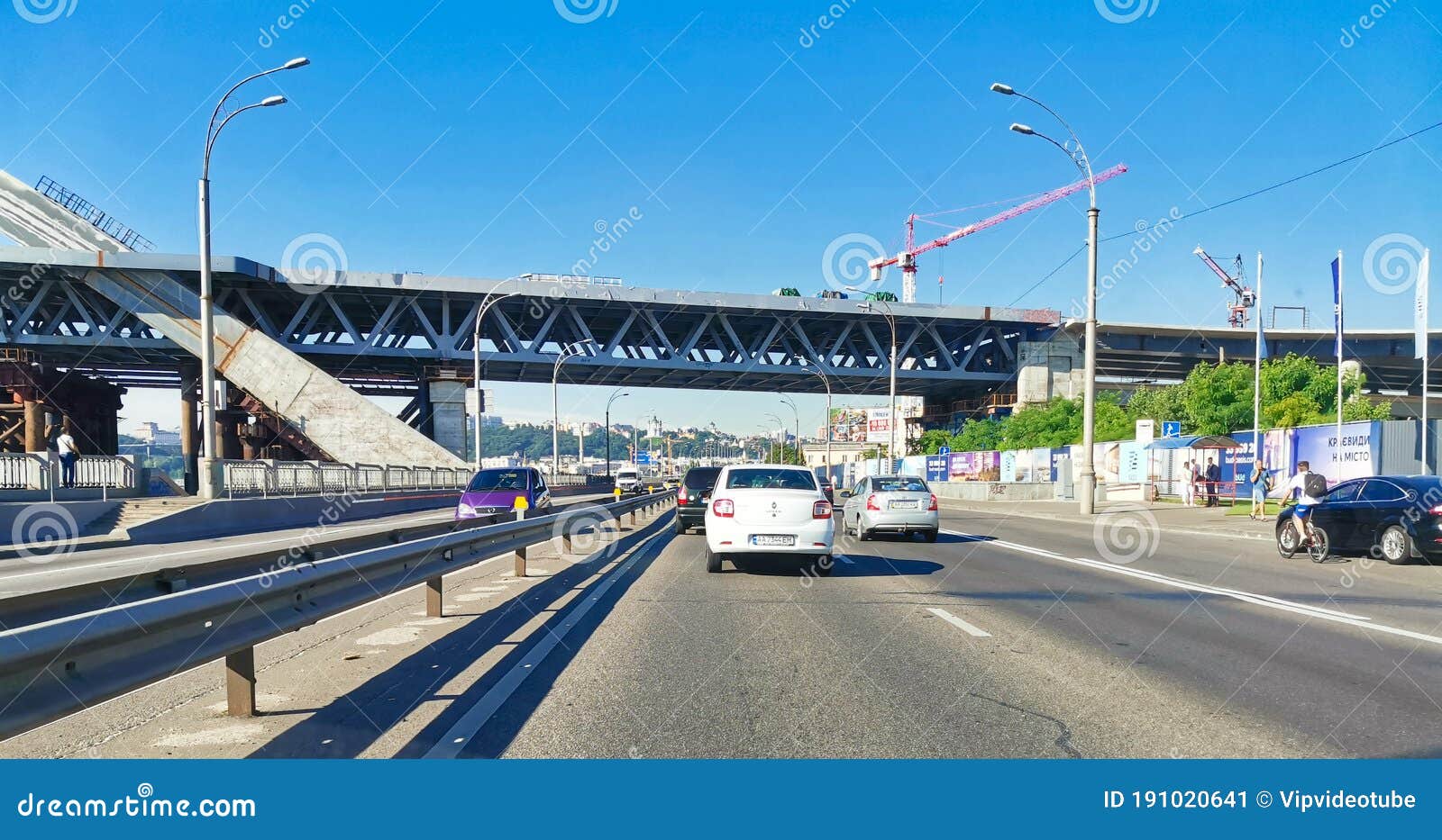 Traffic Interchange Bridge Above the Road. Editorial Photo - Image of ...