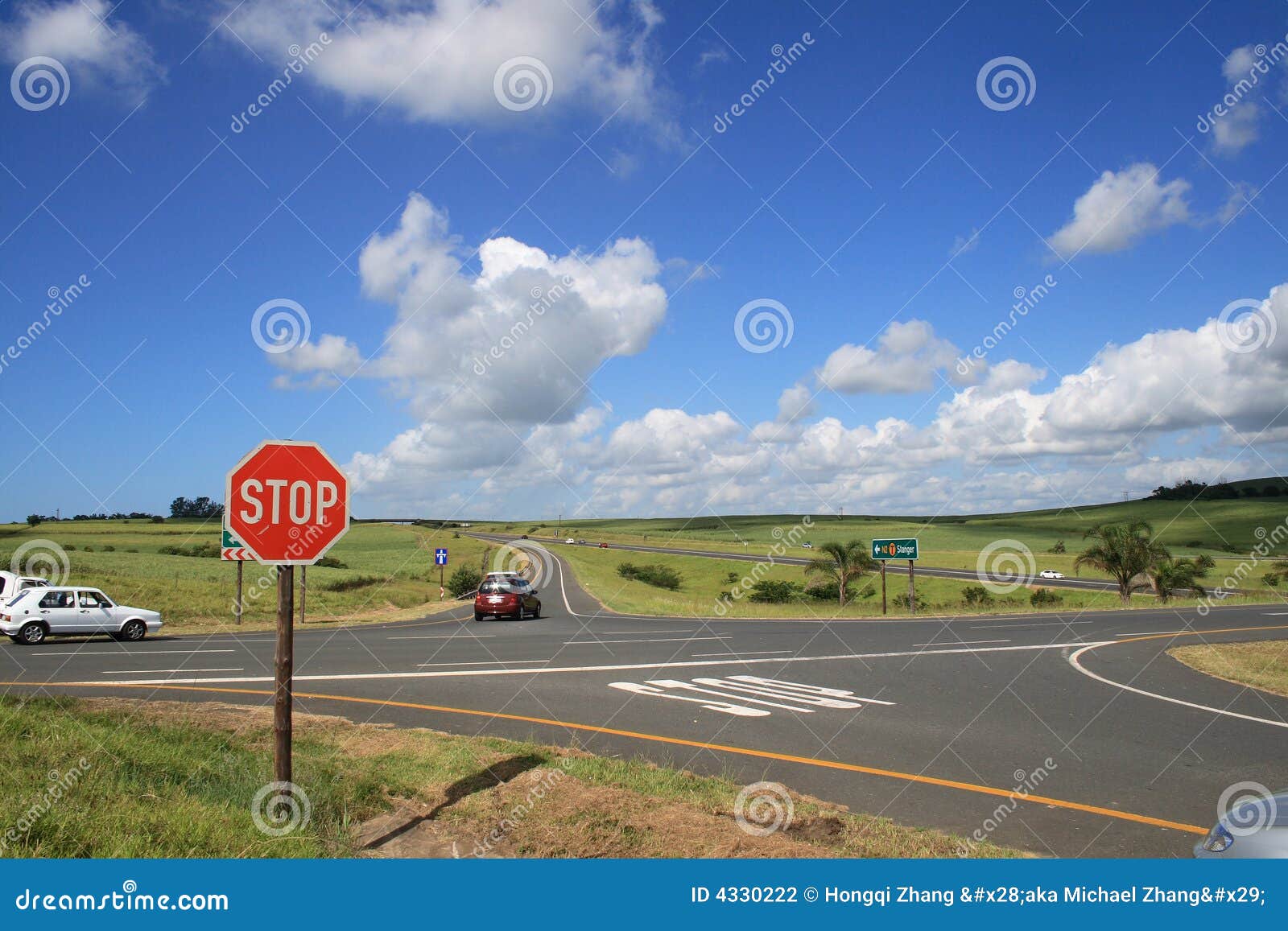 Traffic intersection stock photo. Image of route, clouds - 4330222