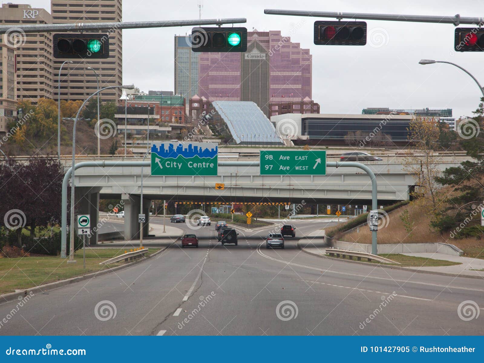 Sign for City Centre and 98 and 99 Ave, Edmonton on October 1, 2 ...