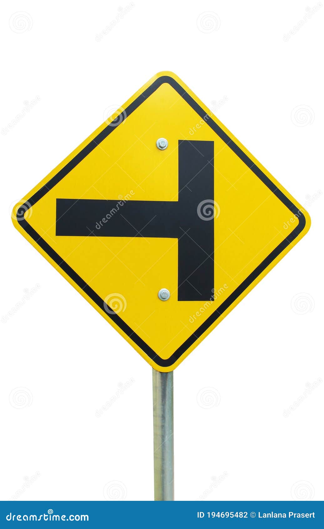 Traffic Intersection Sign Isolated on White Background Stock Photo ...