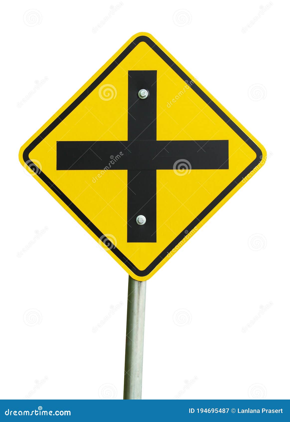 Traffic Intersection Sign Isolated on White Background Stock Image ...