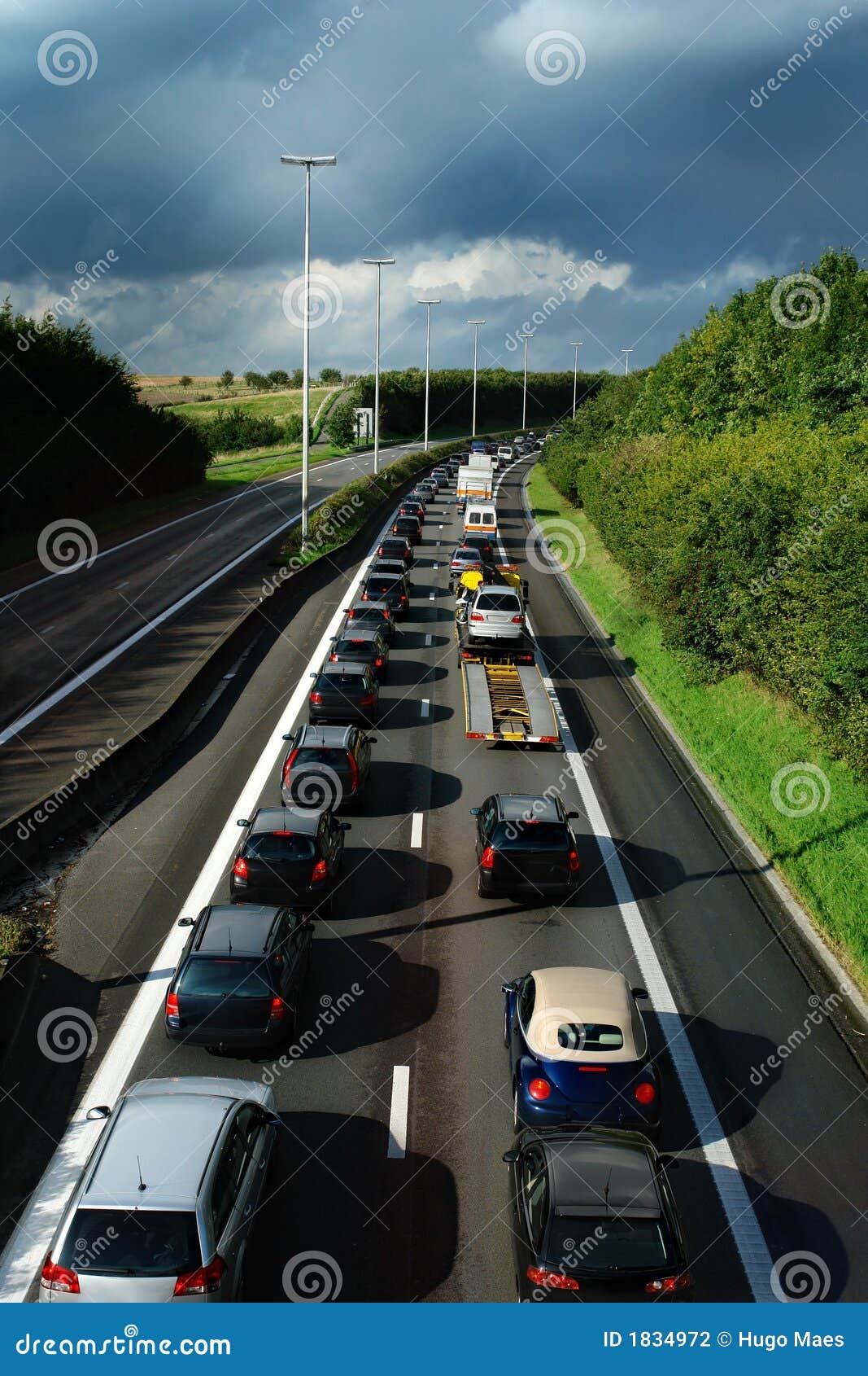 Traffic jam. stock photo. Image of commute, full, hour - 1834972