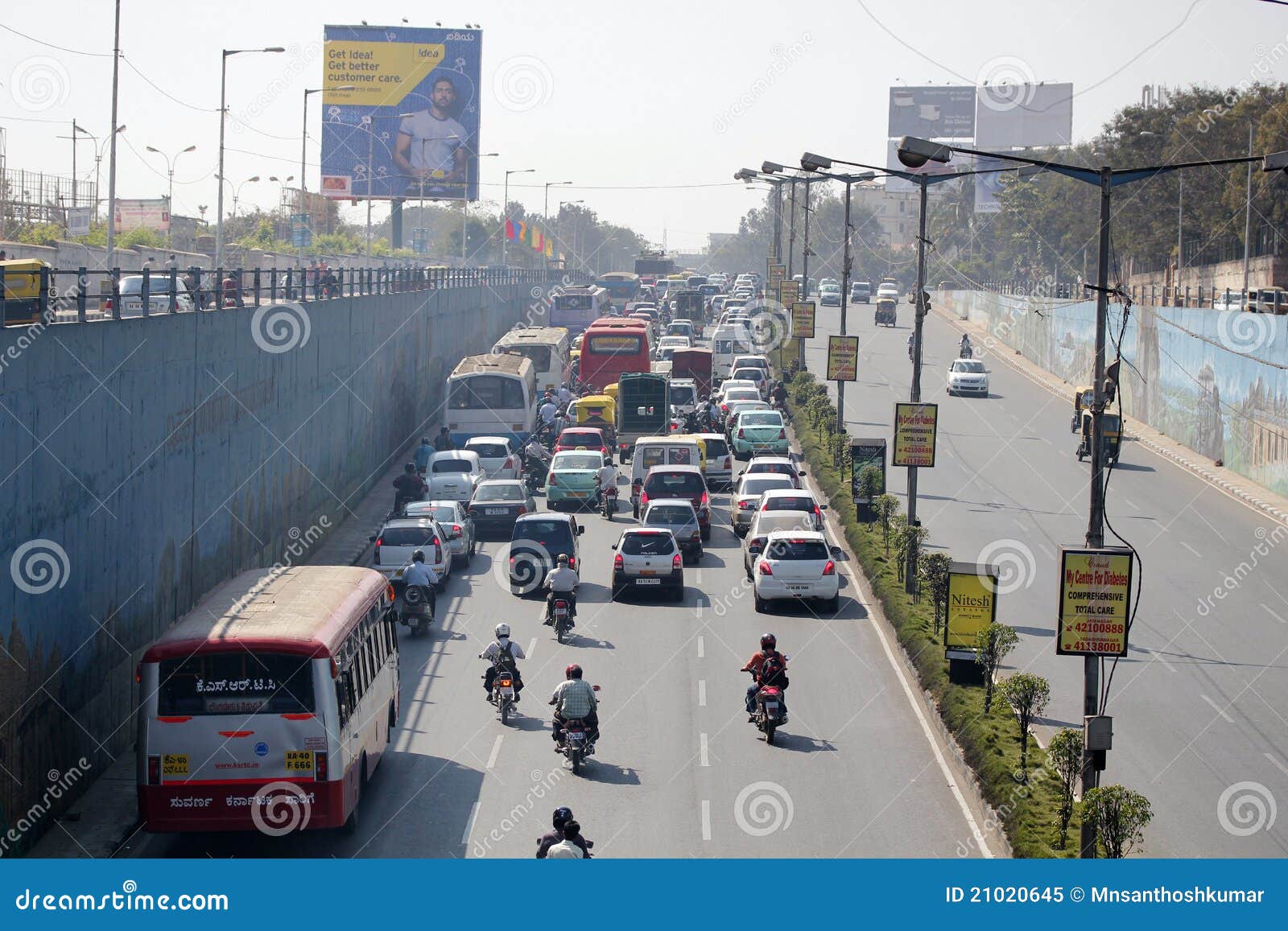 Traffic Jam on a Busy Road in Bangalore, India Editorial Image - Image ...