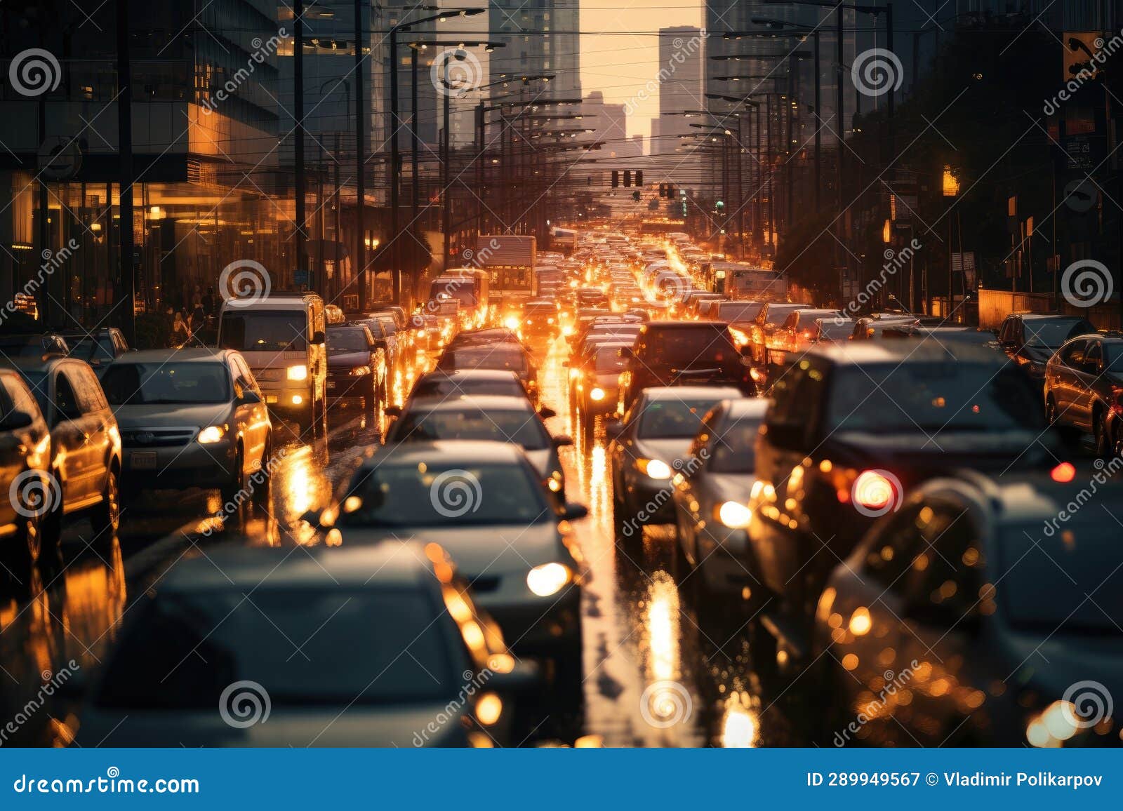 Traffic jam in the city stock image. Image of gasoline - 289949567