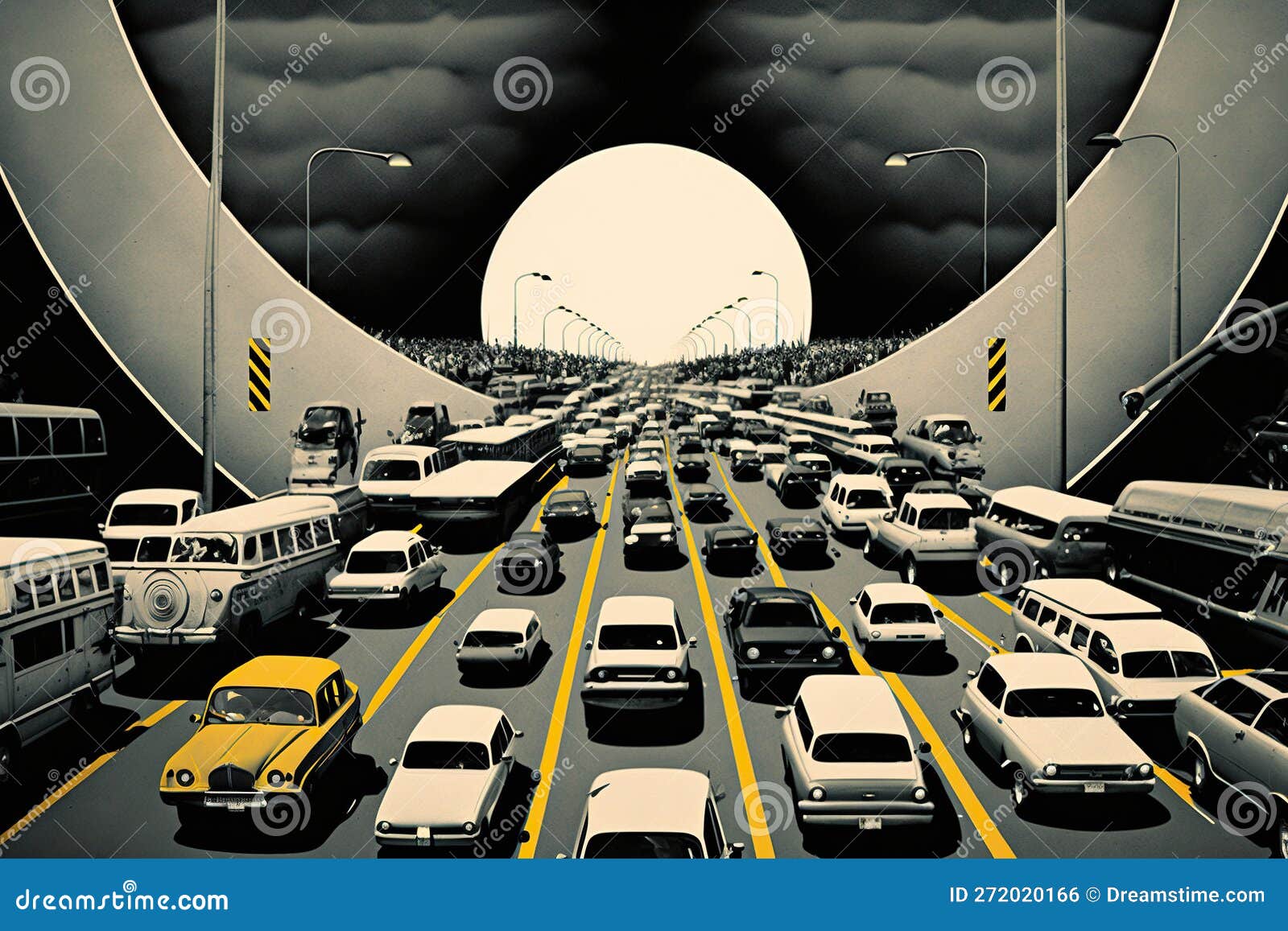 Traffic Jam , Created with Generative AI Technology Stock Illustration ...