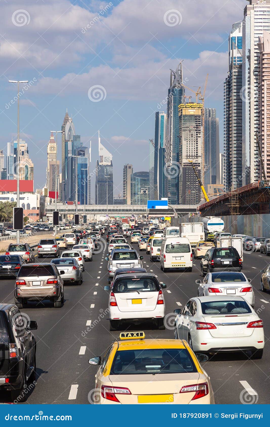 Traffic jam in Dubai stock image. Image of sheikh, driving - 187920891