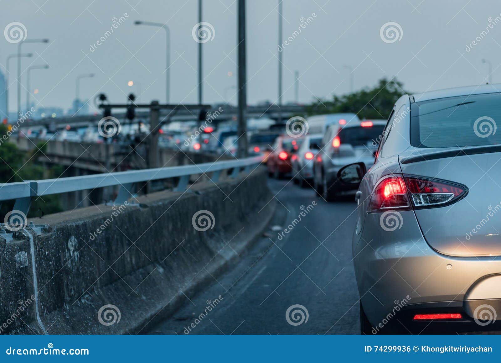 Traffic Jam on Express Way in Rush Hour Stock Photo - Image of concept ...